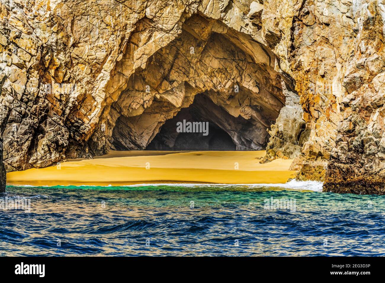 Rock Cave Formation Beach Near The Arch El Archo Los Cabos Cabo San ...