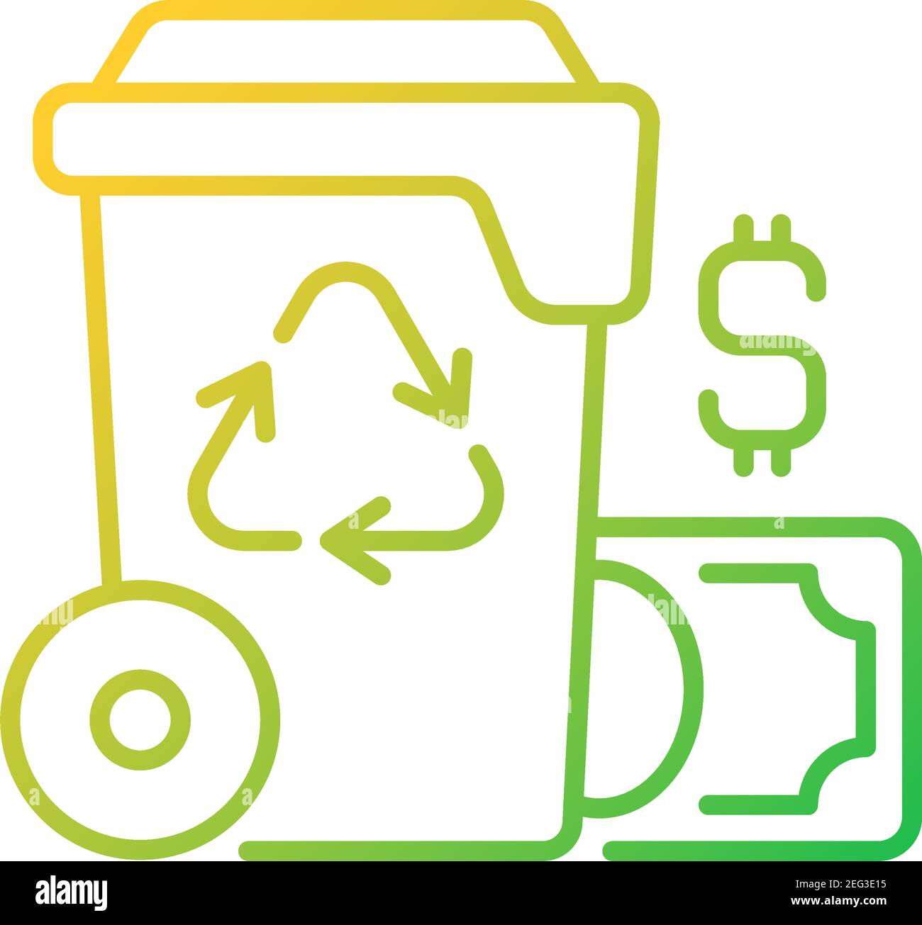 Waste management cost gradient linear vector icon Stock Vector Image ...