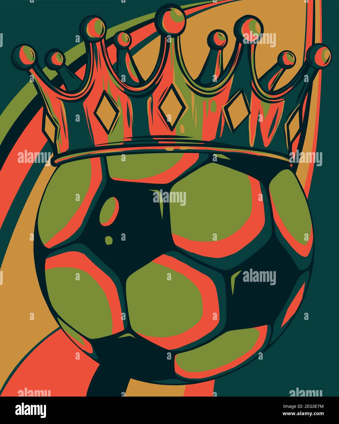 Gold crown on a soccer ball vector illustration Stock Vector Image ...