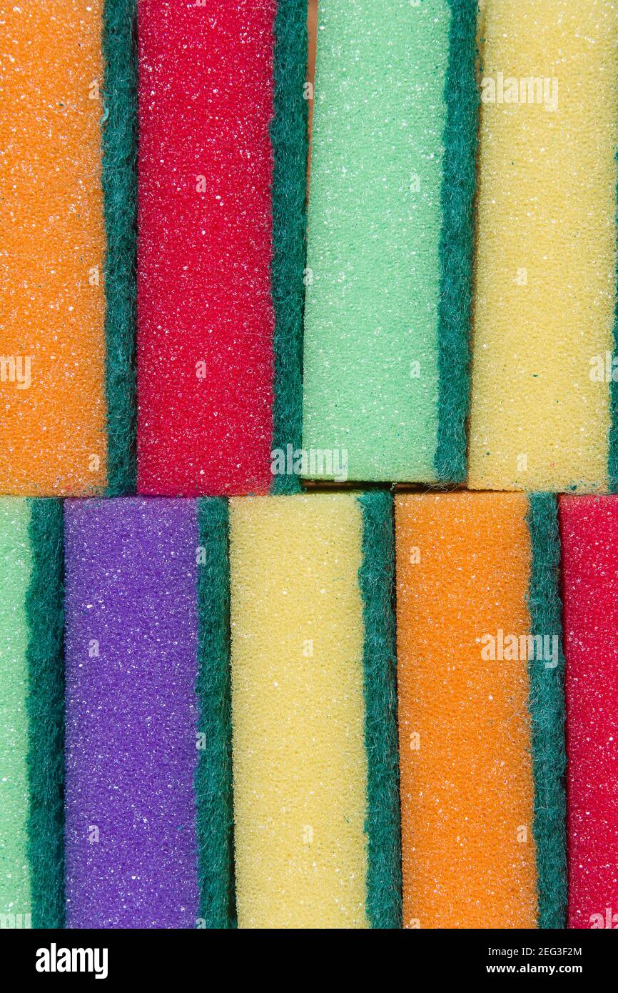 colorful sponge with red yelloy, green and orange color Stock Photo - Alamy