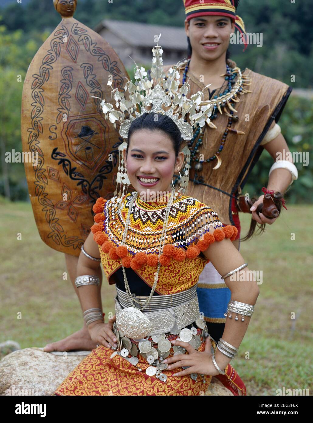 asia,Malaysia, Sarawak, Sarawak Cultural Village,portrait of smiling ...