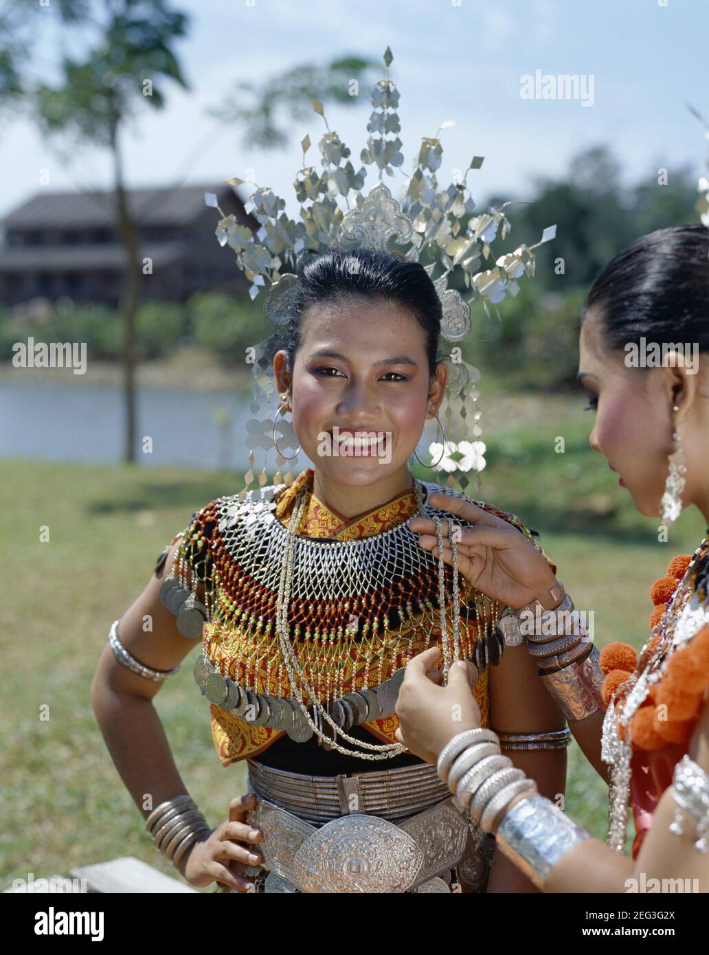 asia,Malaysia, Sarawak, Sarawak Cultural Village,portrait of smiling ...