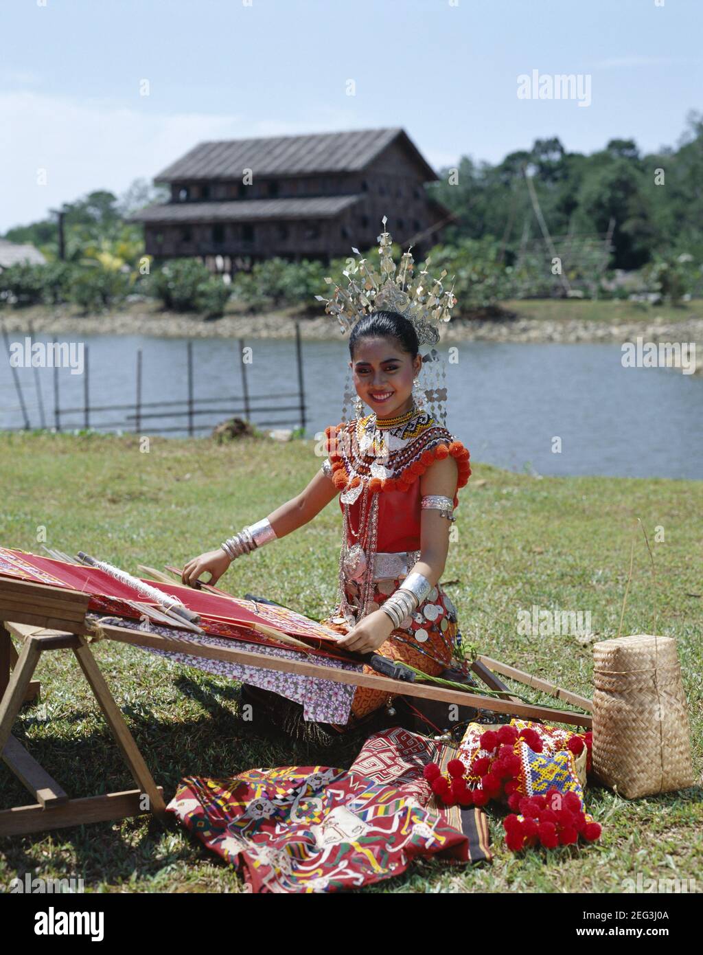 Asia,Malaysia, Sarawak, Sarawak Cultural Village pretty Iban girls ...