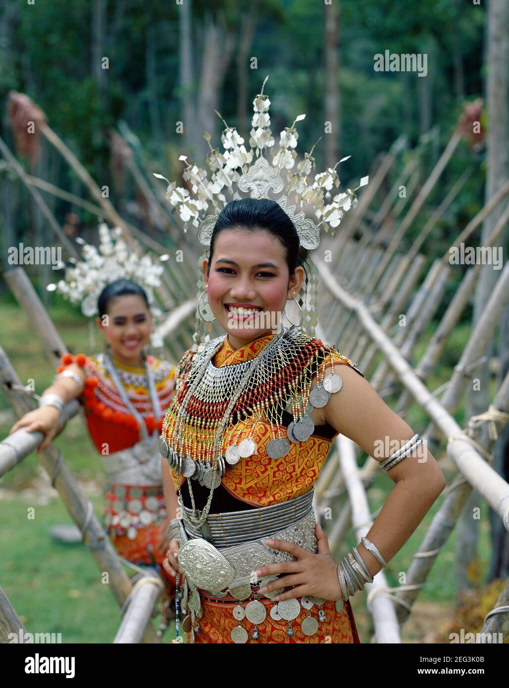 asia,Malaysia, Sarawak, Sarawak Cultural Village,portrait of smiling ...