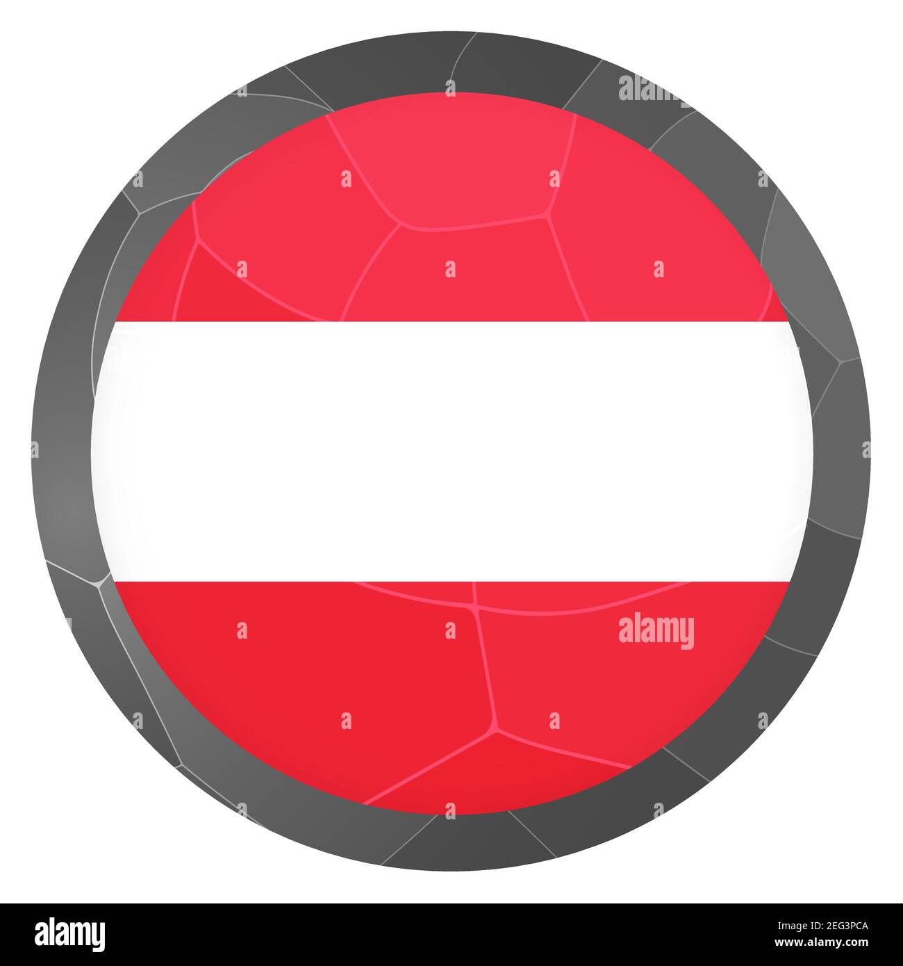 Glass light ball with flag of Austria. Round sphere, template icon ...