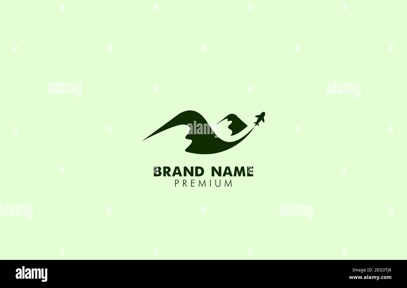 Mountain Adventure Air Plane Logo Vector Template suitable for travel ...