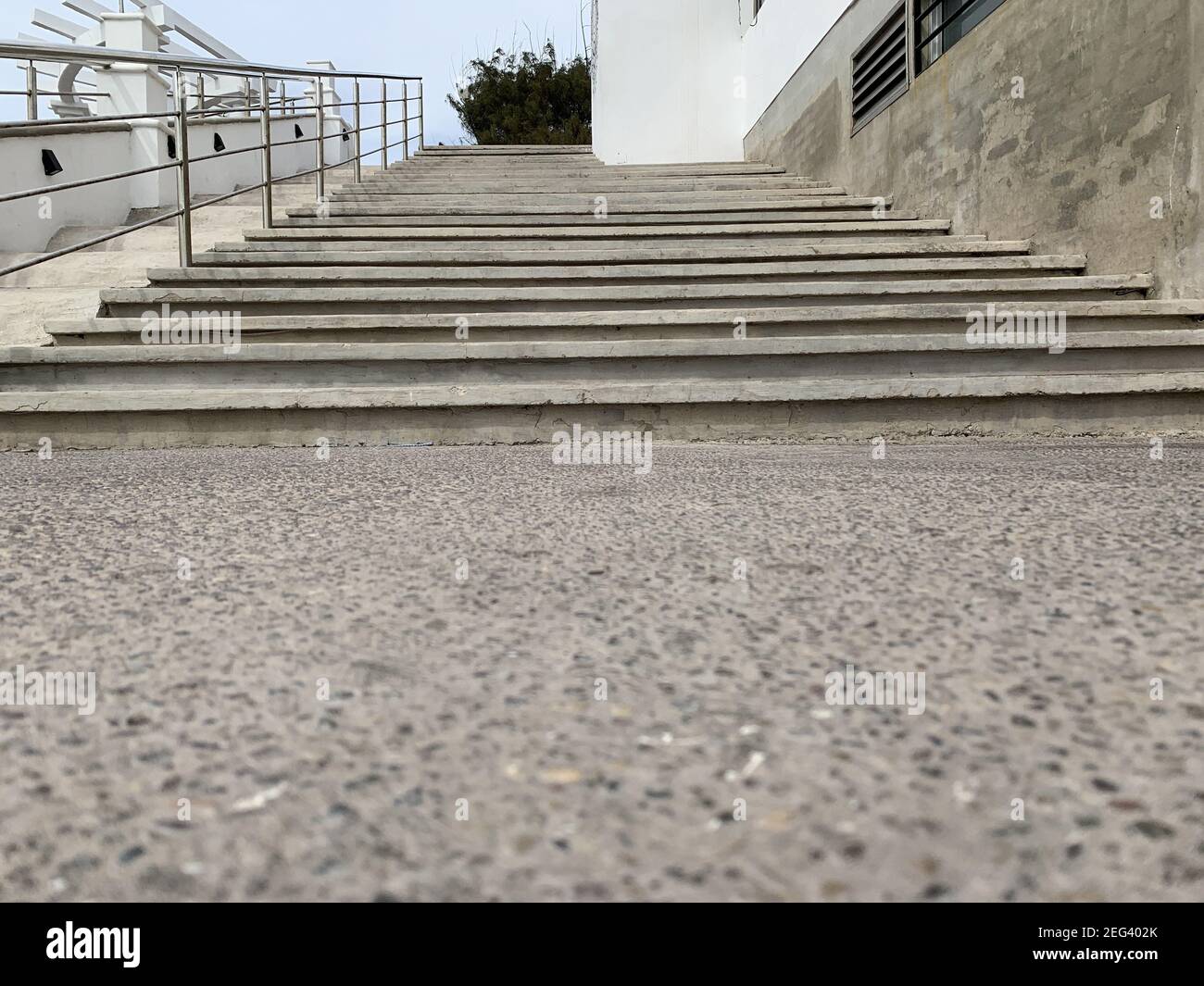 Beautiful view of gray stairs step made by cement Stock Photo - Alamy