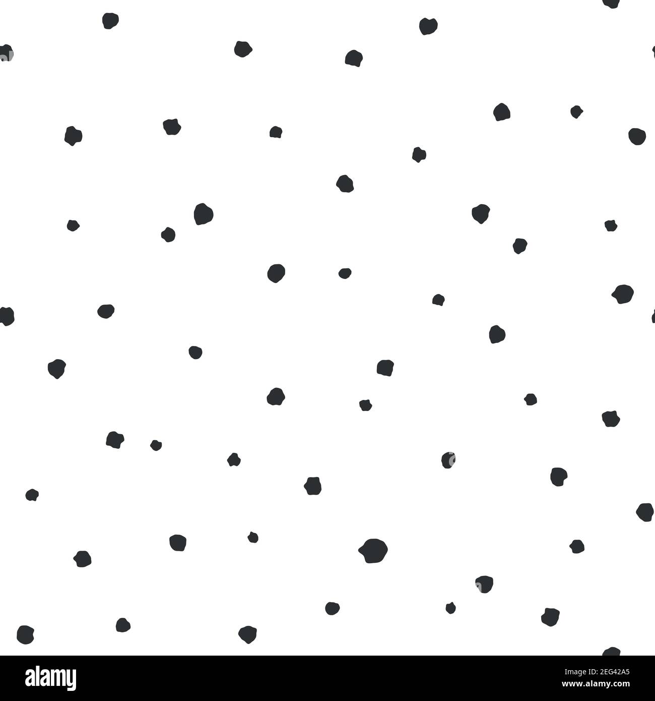 Seamless abstract pattern of little black shabby dots or spots on white ...
