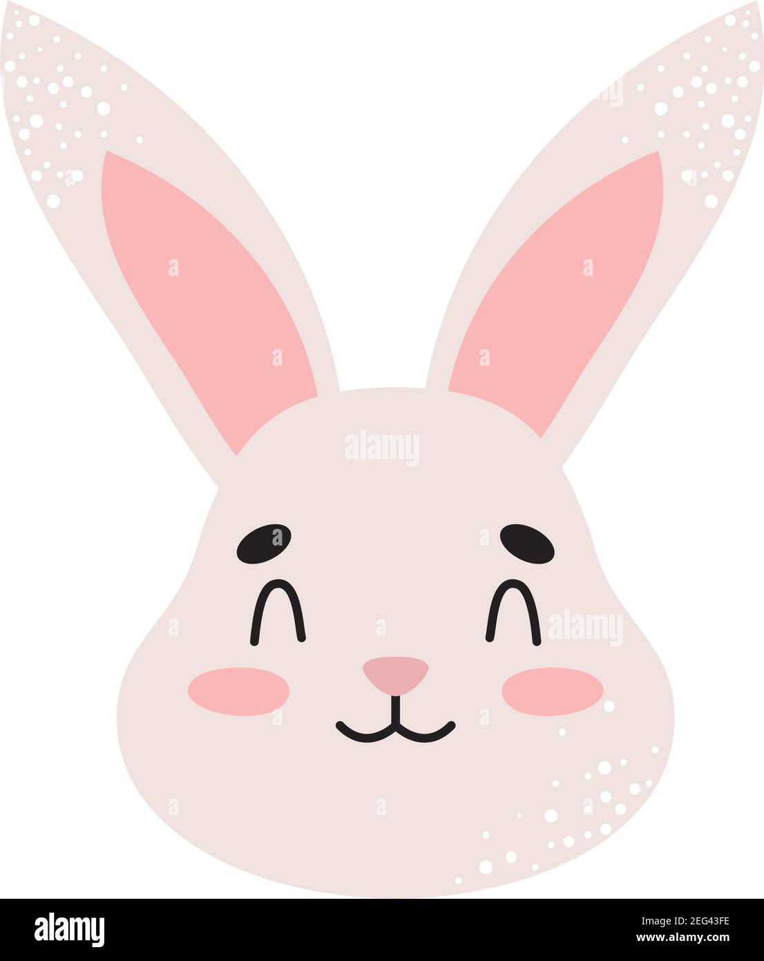 icon of cute bunny face over white background, colorful design, vector ...