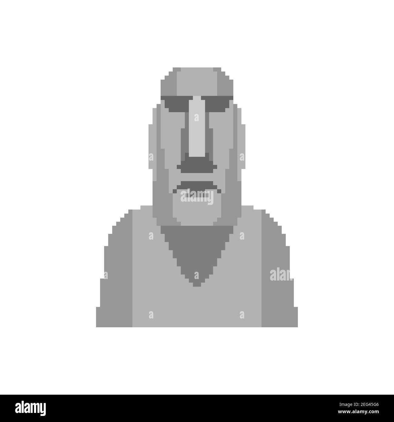 Moai pixel art. Easter Island idol 8 bit. ancient statues. vector ...