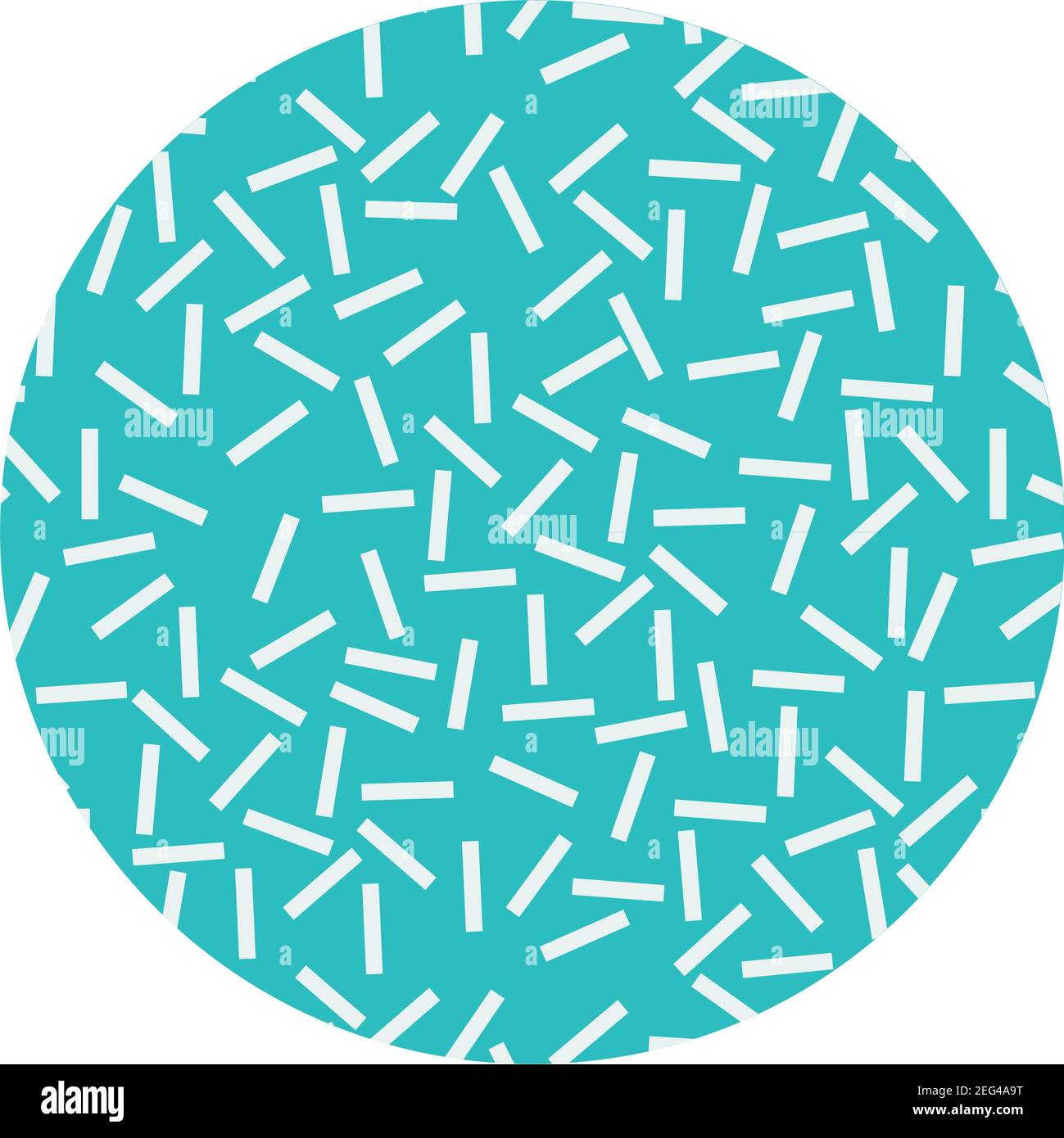 turquoise circle with memphis lines style over white background ...