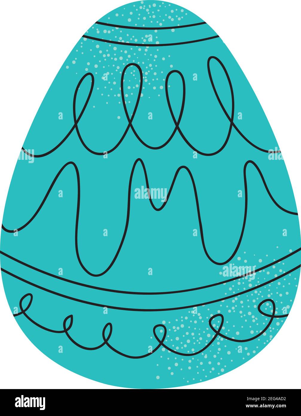 turquoise easter egg icon over white background, colorful design ...