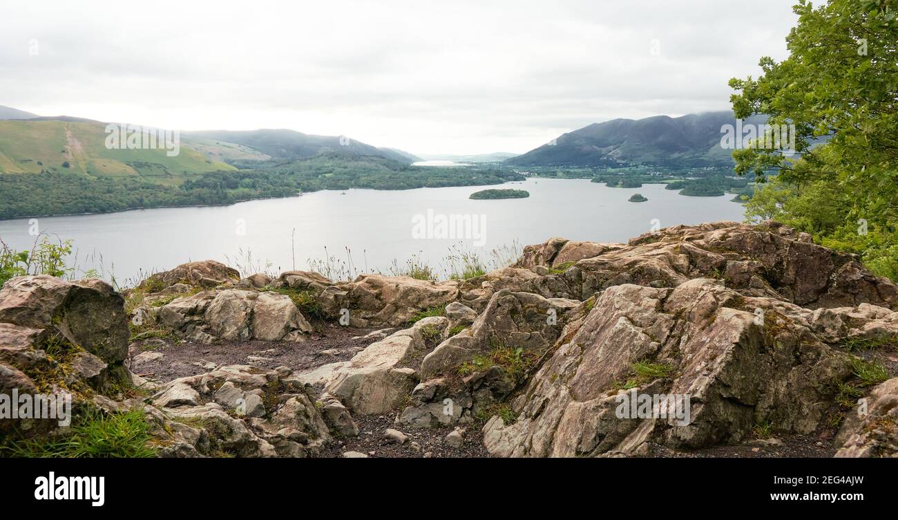 The Landscape of Derwentwater from Surprise View viewpoint near Keswick ...