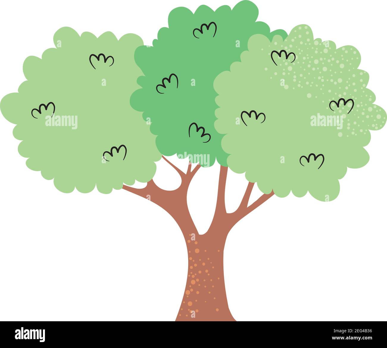 beautiful green tree icon over white background, colorful design ...