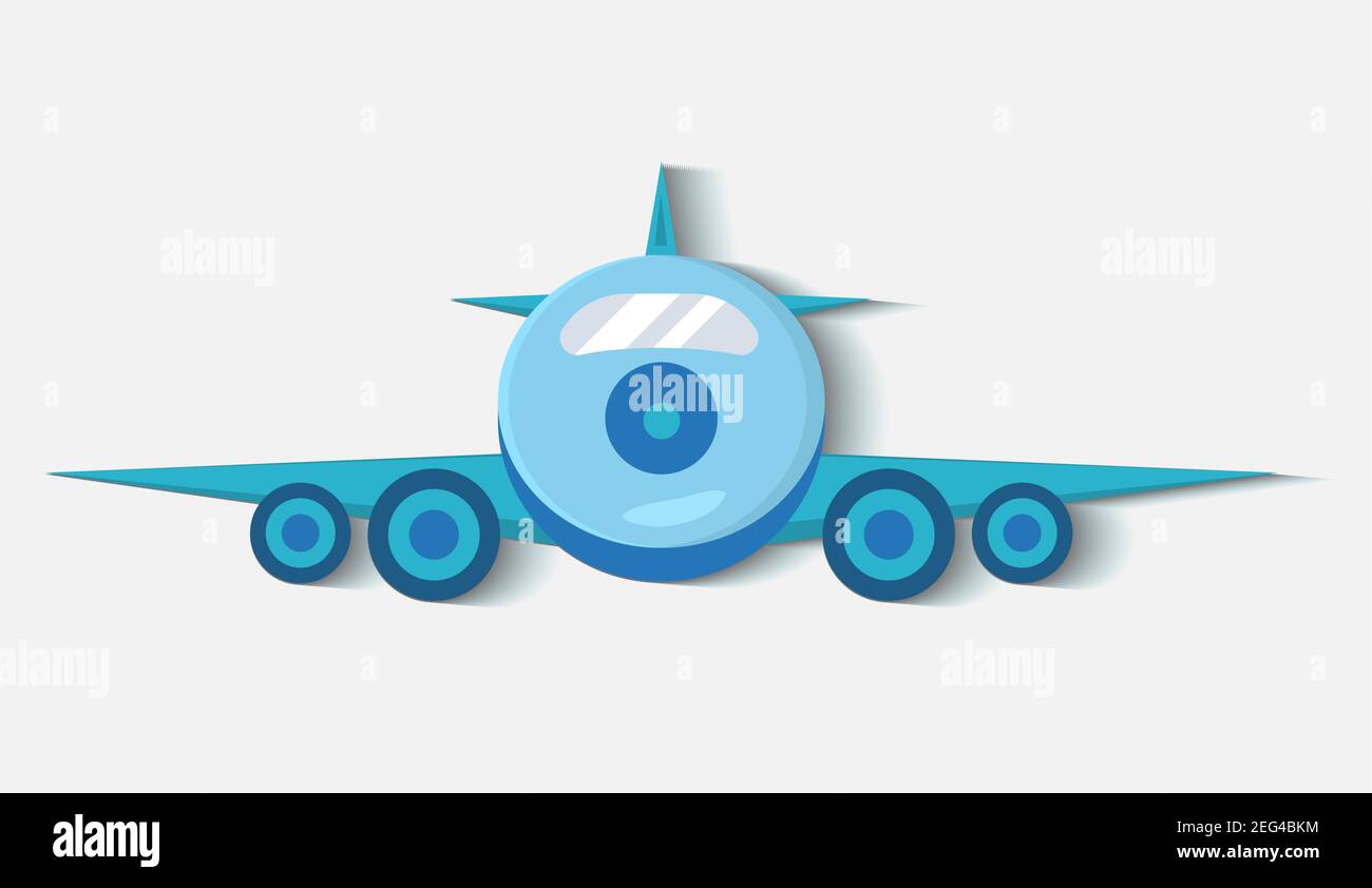 airplane front view vector illustration in flat style Stock Vector ...