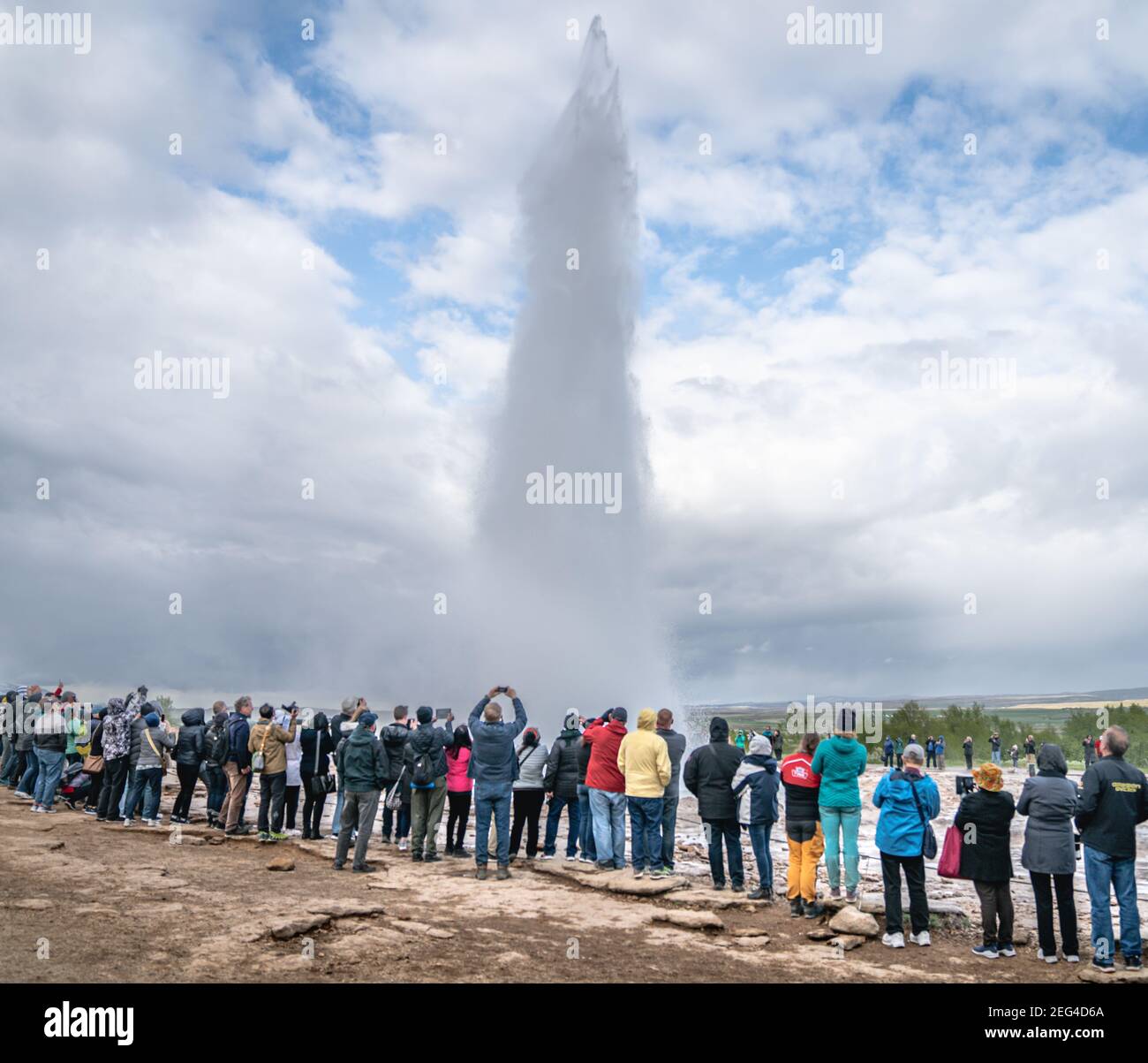 Strokkur, Iceland - May 2019: The Strokkur geyser eruption while ...