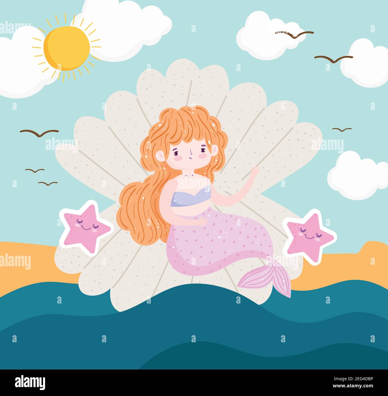 Mermaid sitting on beach hi-res stock photography and images - Alamy