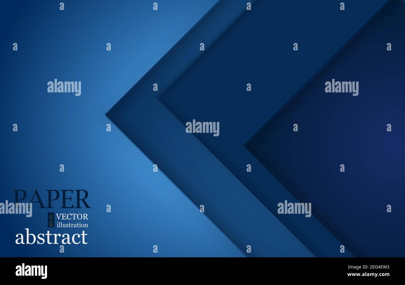 Blue triangle vector background geometric overlap layer on black space ...