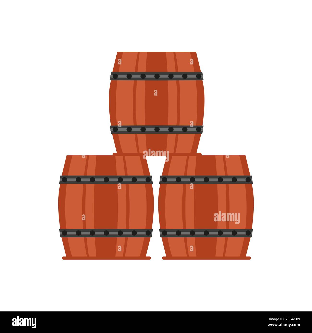 Wooden barrel vector illustration old isolated white keg. Alcohol cask ...