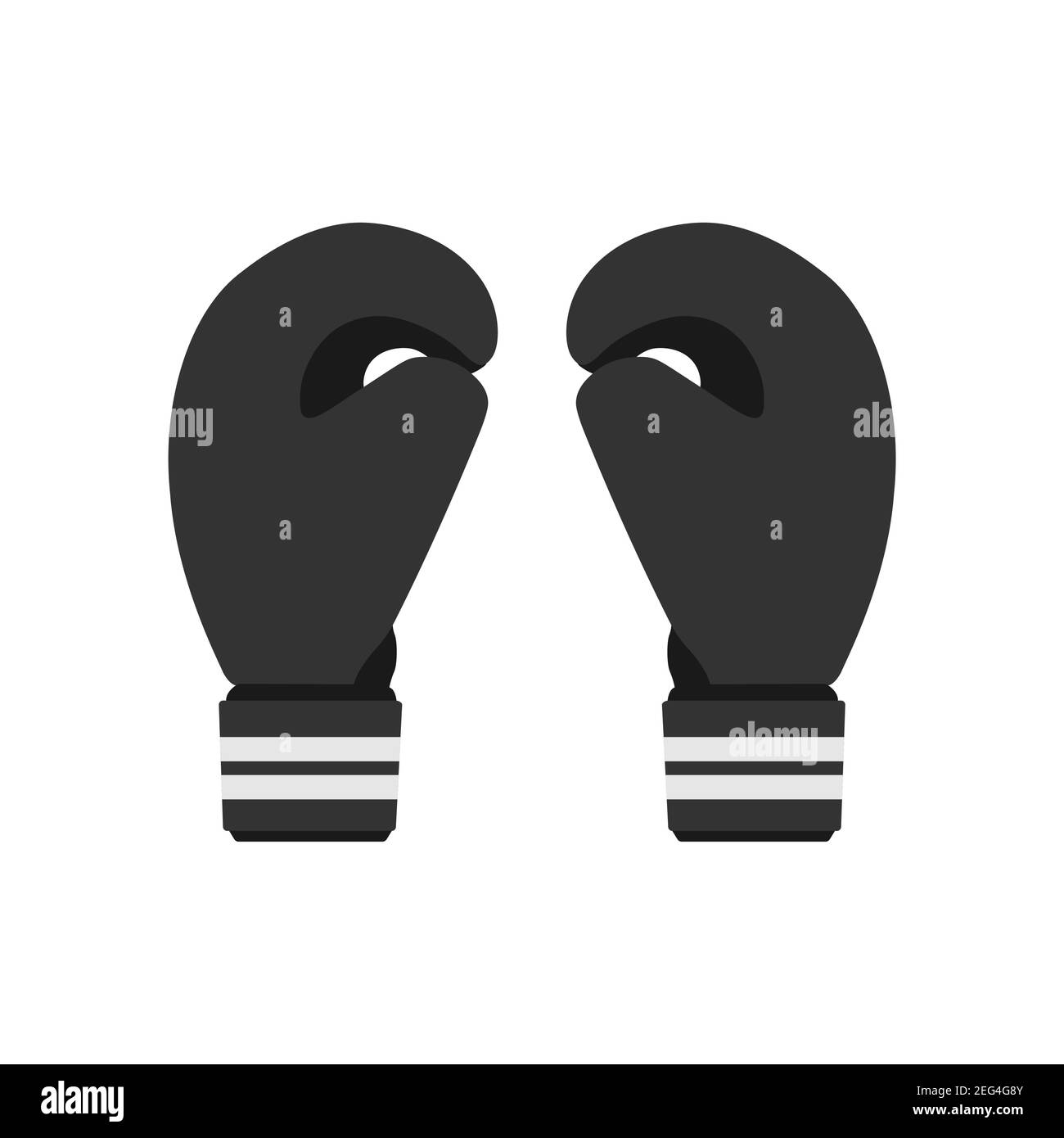 Black boxing glove sport vector illustration equipment icon. Boxer ...