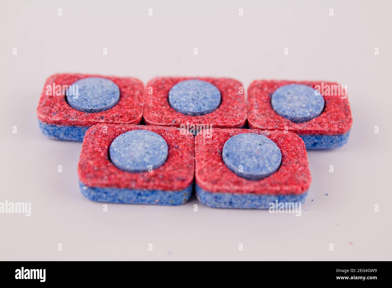 a dishwasher tablets on white background for washing dishes Stock Photo ...