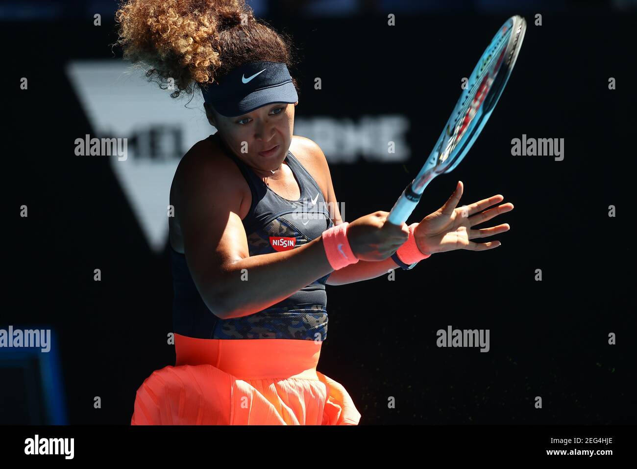 Japanese Naomi Osaka (WTA 3) pictured in action during a tennis match ...