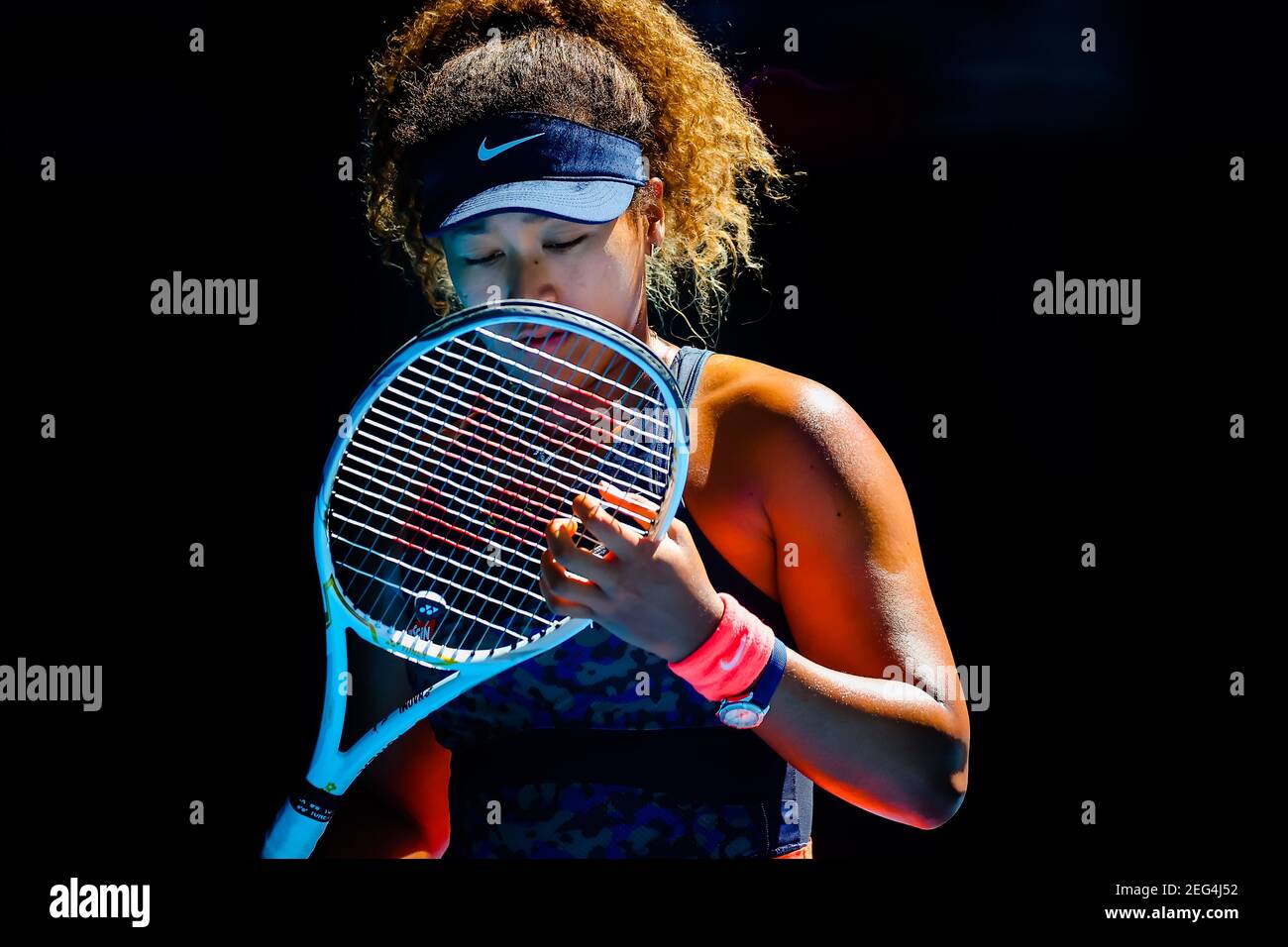 Japanese Naomi Osaka (WTA 3) pictured in action during a tennis match ...