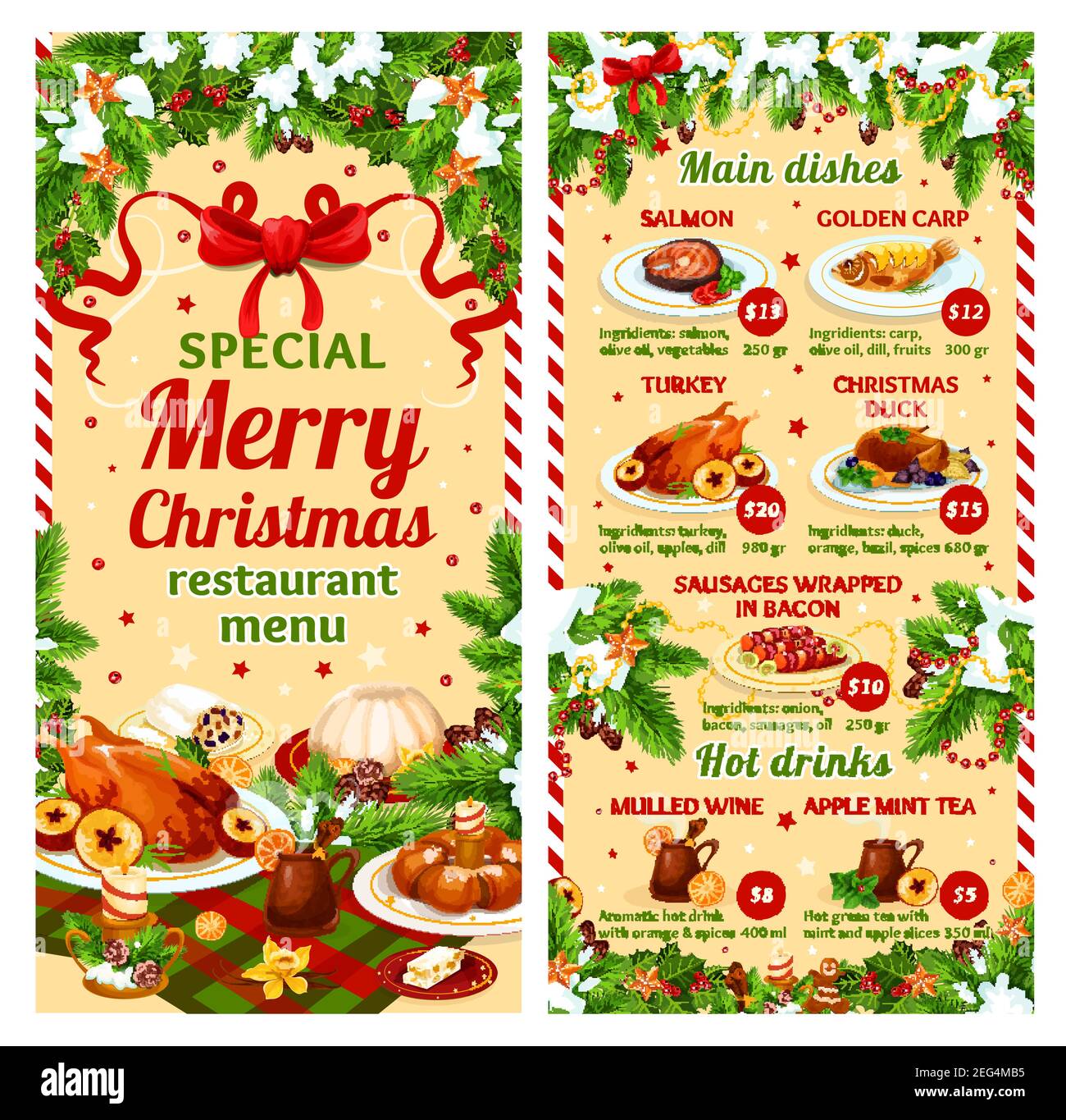 Roasted duck dish table Stock Vector Images - Alamy