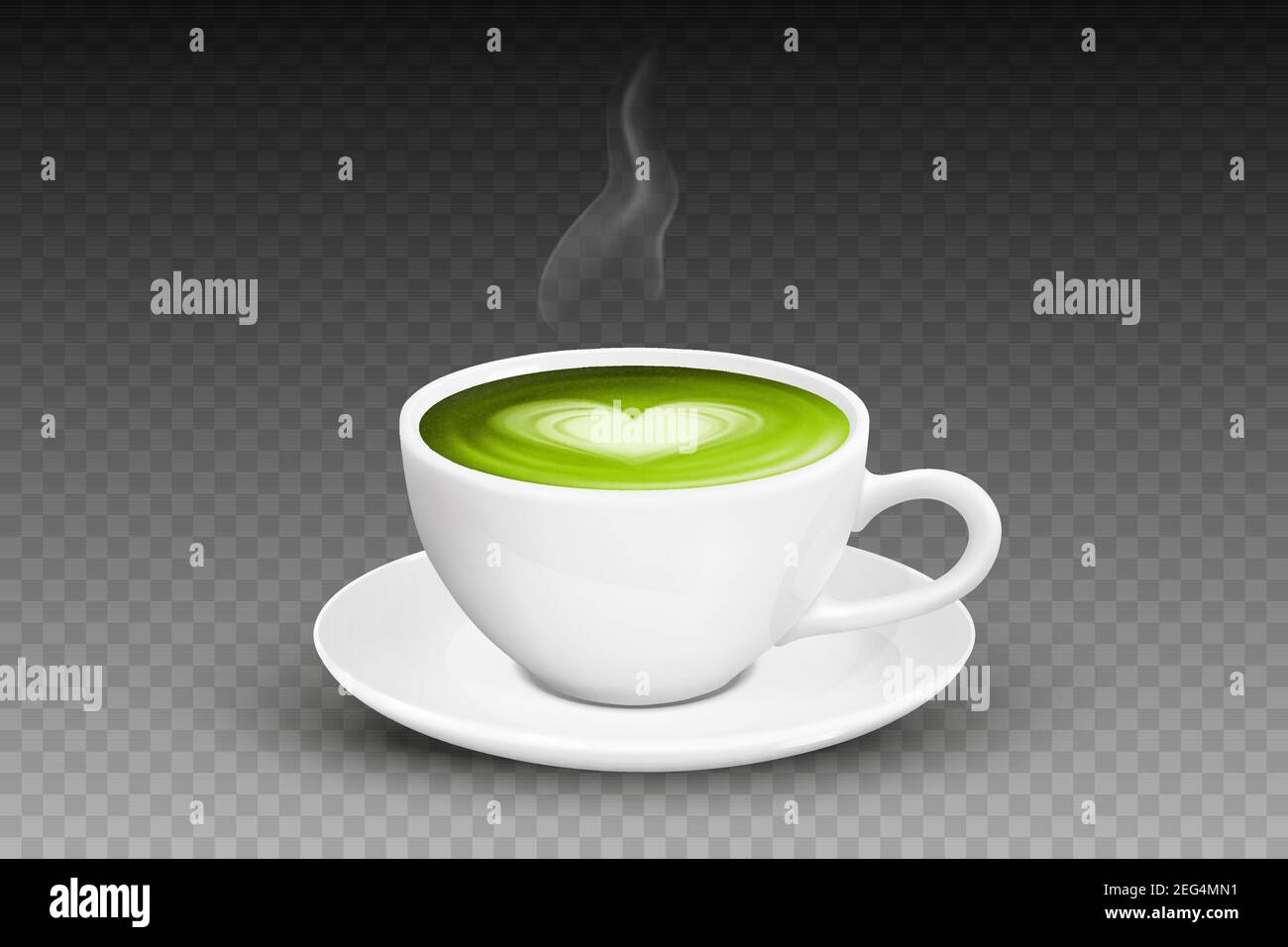 Matcha latte on white Stock Vector Images - Alamy