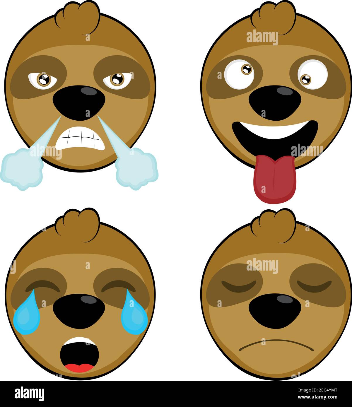Vector illustration of expressions of a sloth cartoon Stock Vector ...
