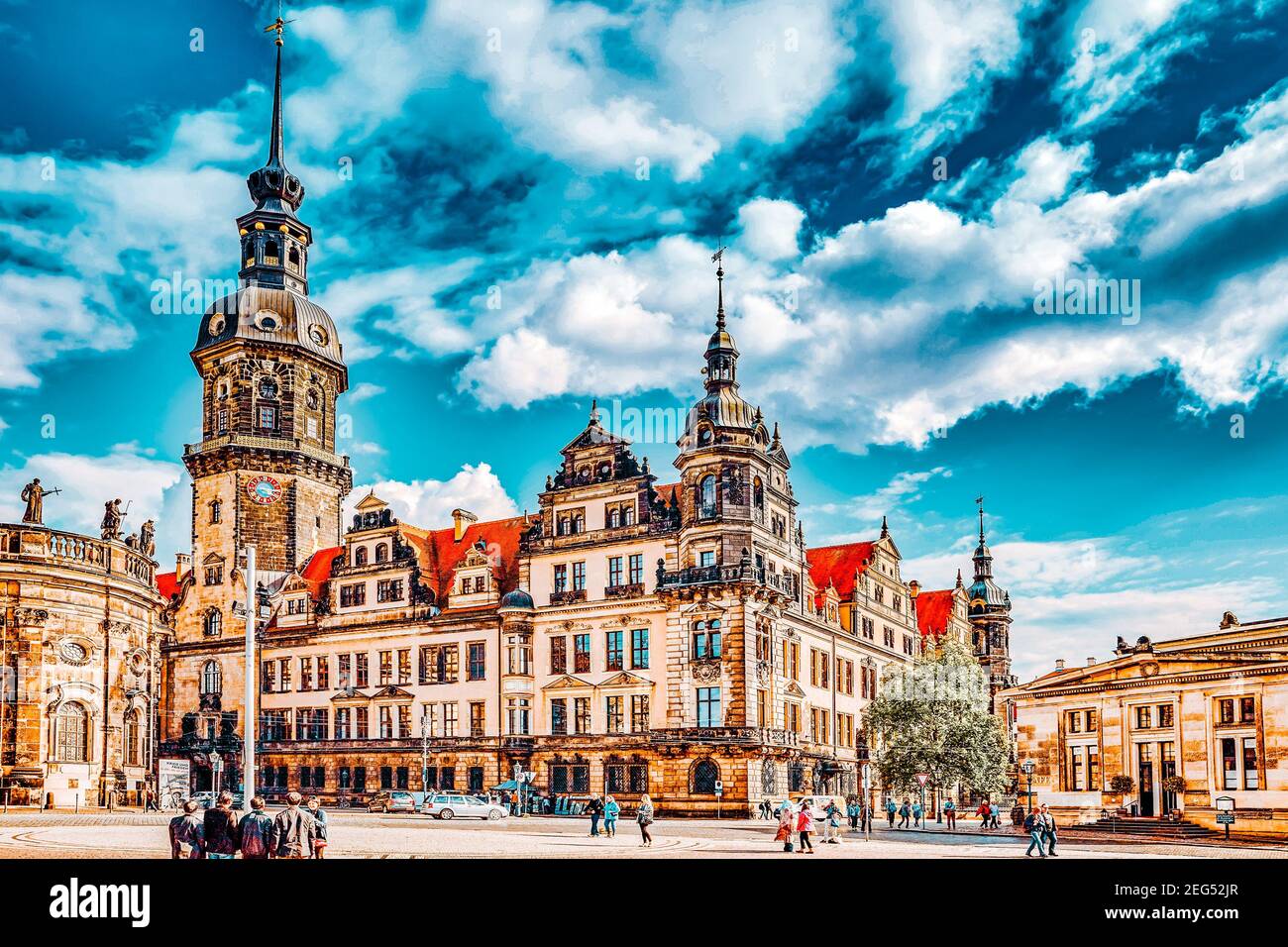 DRESDEN, GERMANY-SEPTEMBER 08, 2015 : Dresden Castle (Green Vault) in ...