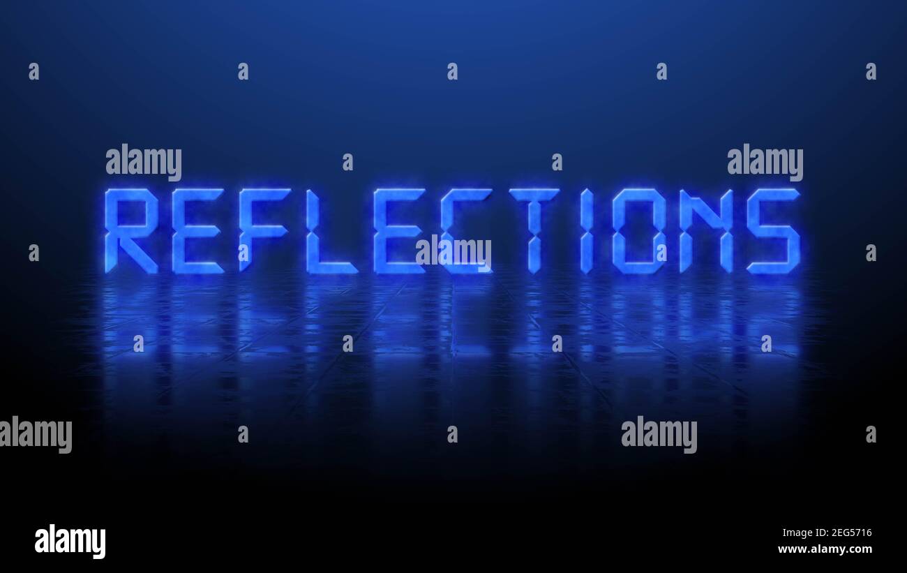 Reflection effects on a structured surface - blurred blue lettering ...