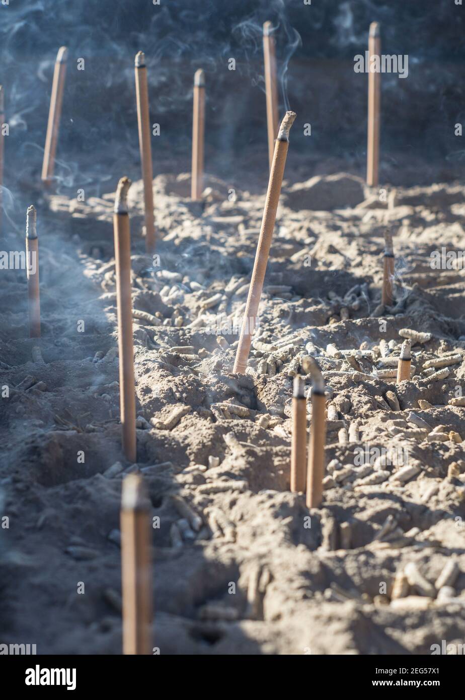 Holy smoke burning incense temple hi-res stock photography and images ...