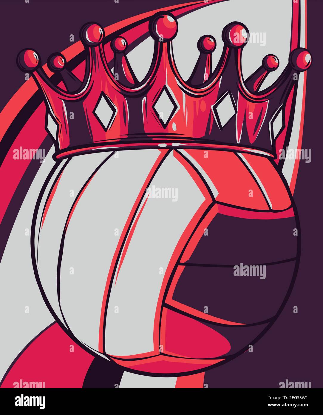 Volleyball ball with royal crown. King of sport. vector Stock Vector ...