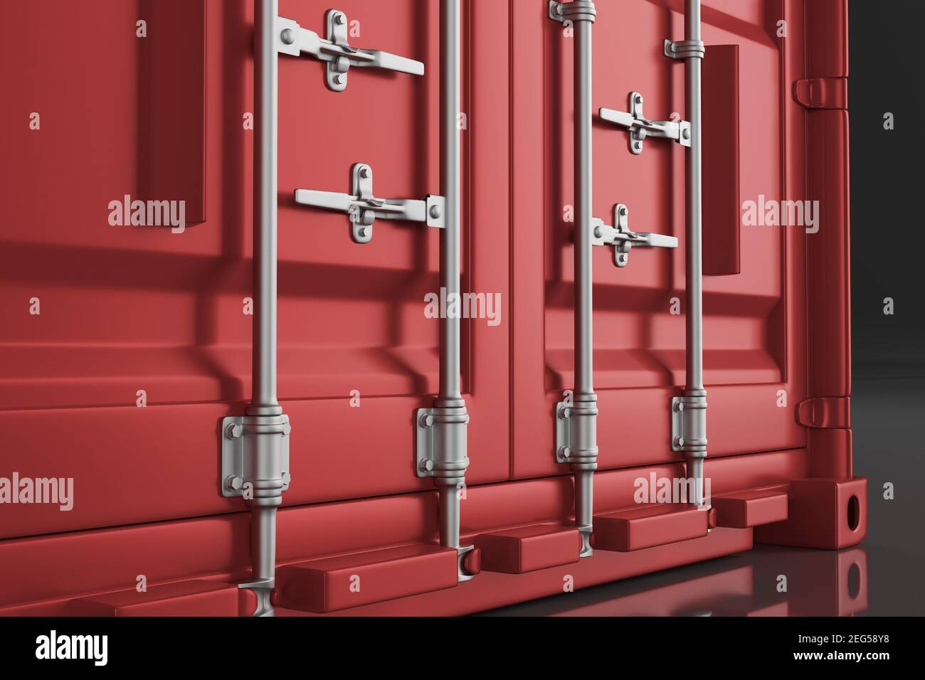 A high quality image of a red 20ft shipping container on a white ...
