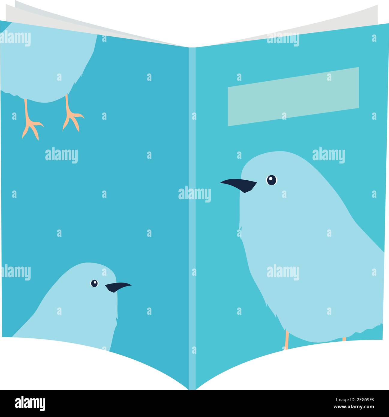 book with cute birds design over white background, colorful design ...