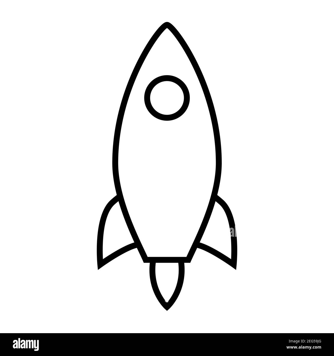 Simple Line Icon rocket, start up business sign. Vector Illustration ...
