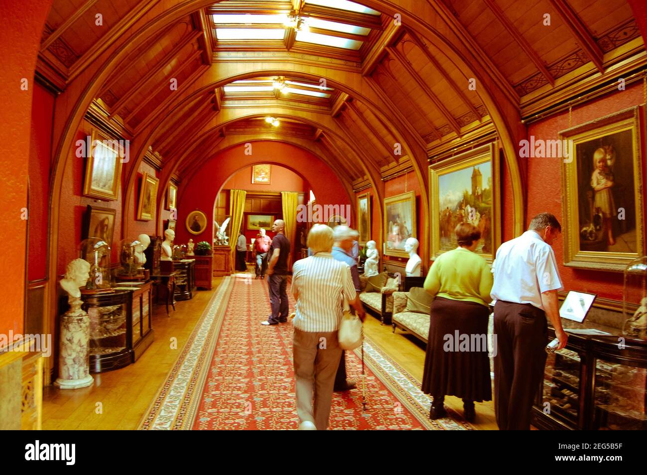 Picture gallery in Cragside Northumberland UK painting paintings arch ...