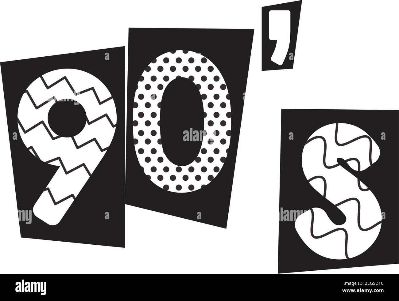 90s design, Nineties forever, Retro style over white background, vector ...
