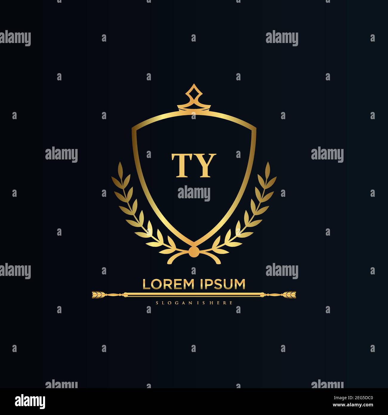 TY Letter Initial with Royal Template.elegant with crown logo vector ...