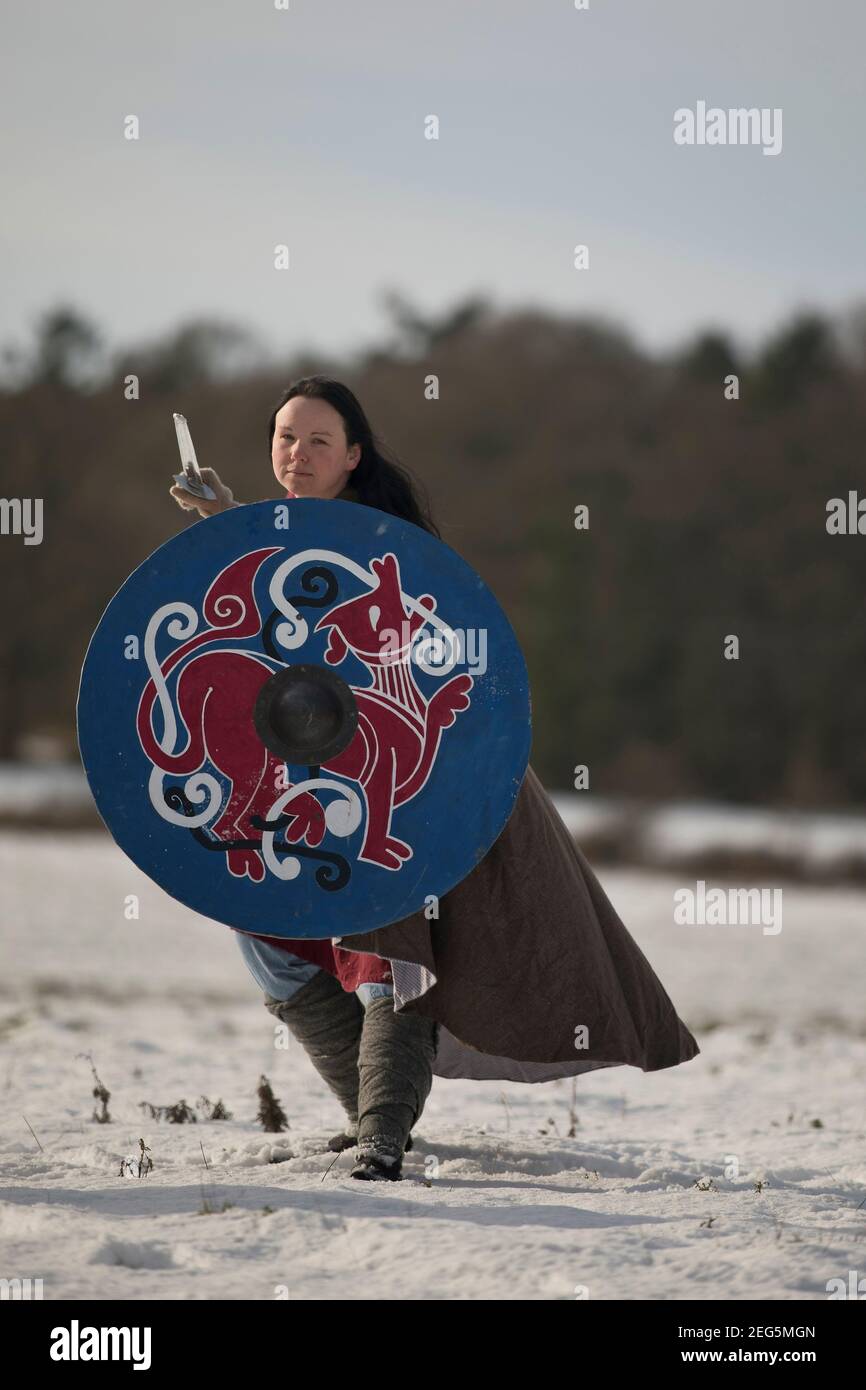 Vikings shield maiden hi-res stock photography and images - Alamy