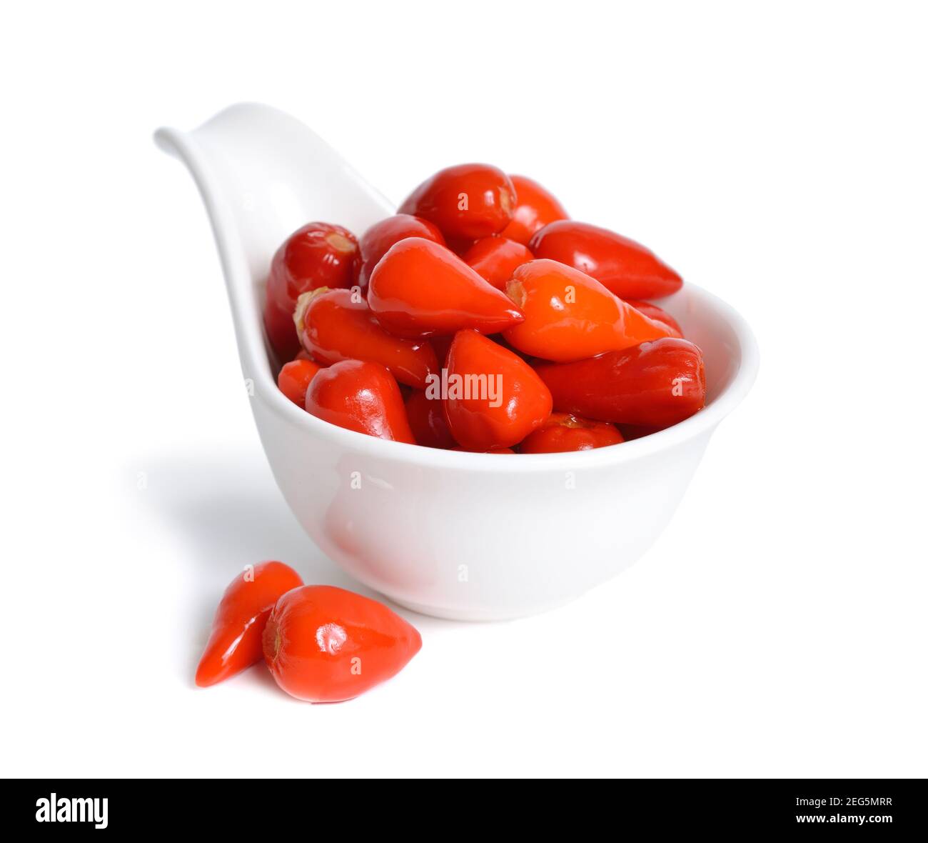 Small hot red chili pickled isolated on white background Stock Photo ...