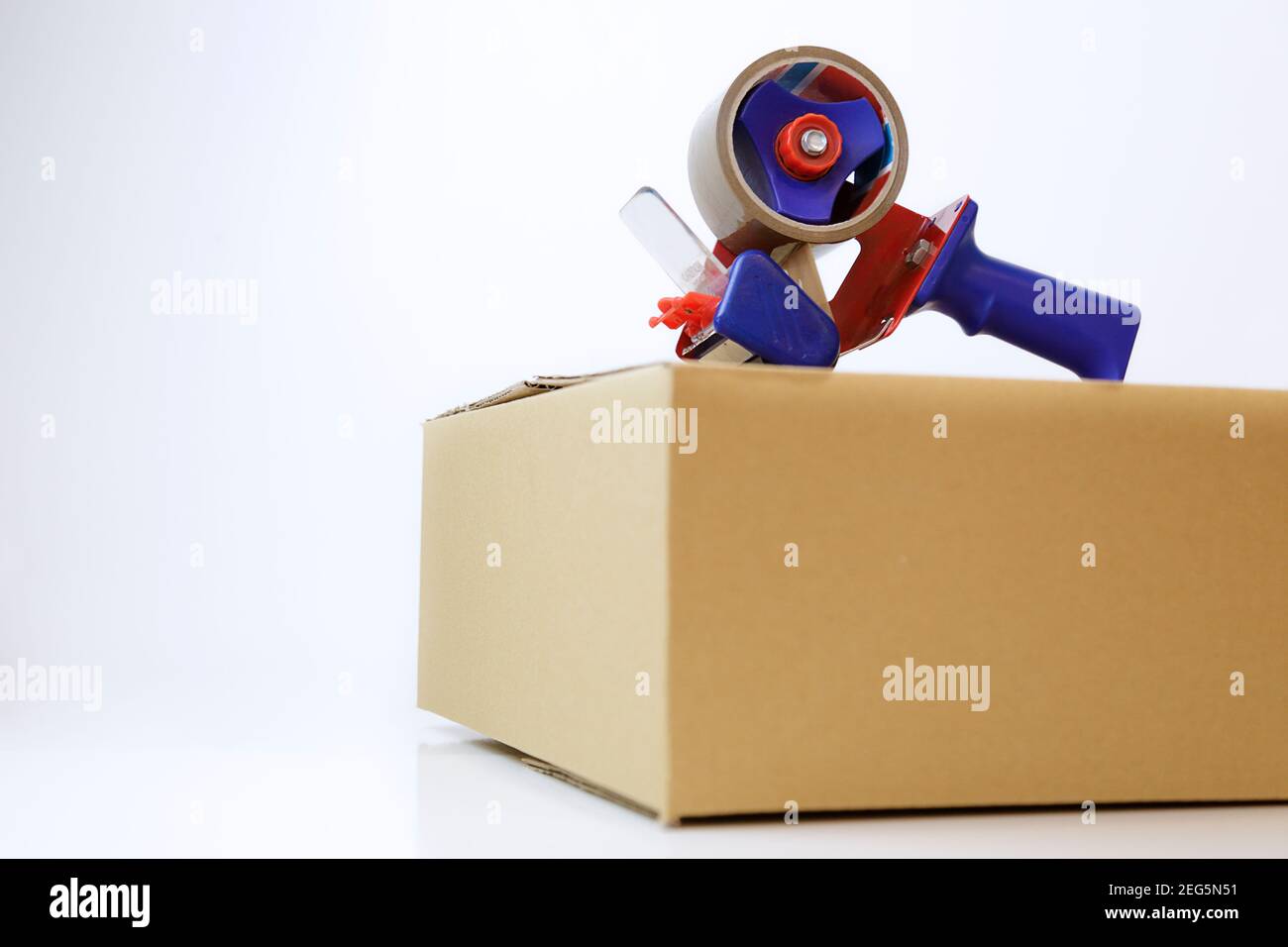 Packaging cardboard box with dispenser against white background Stock ...