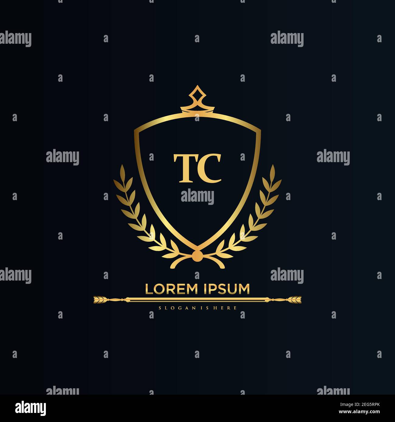 TC Letter Initial with Royal Template.elegant with crown logo vector ...