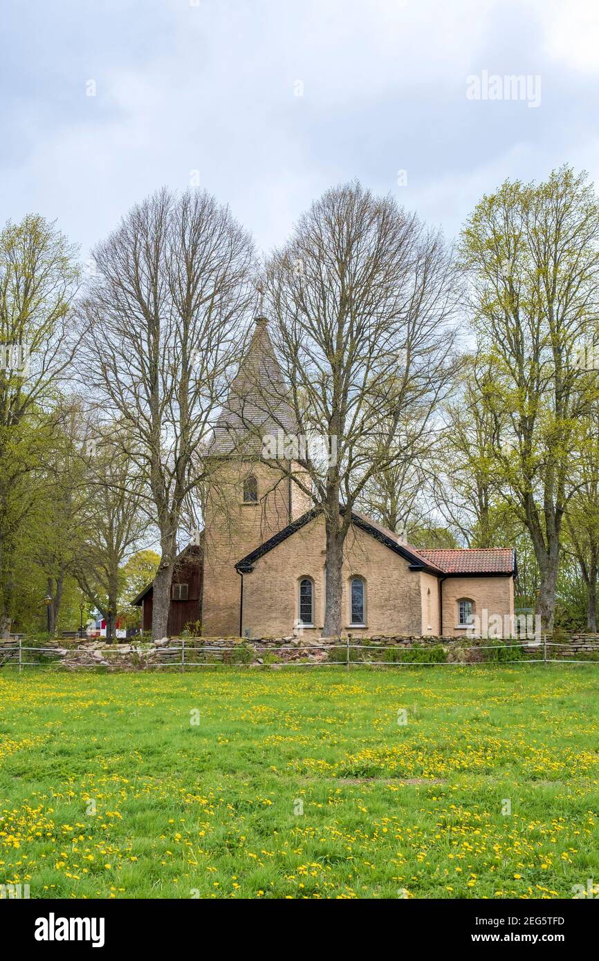 Old country church at springtime Stock Photo - Alamy