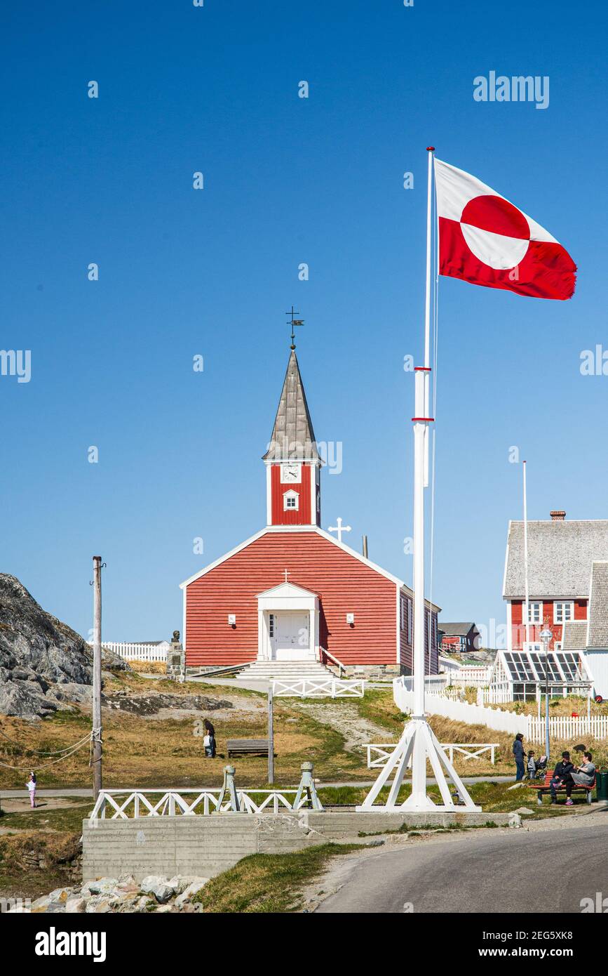 Flag nuuk capital city greenland hi-res stock photography and images ...