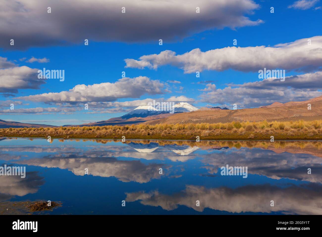 Beautiful natural landscapes in volcanic mountains, Andes region ...