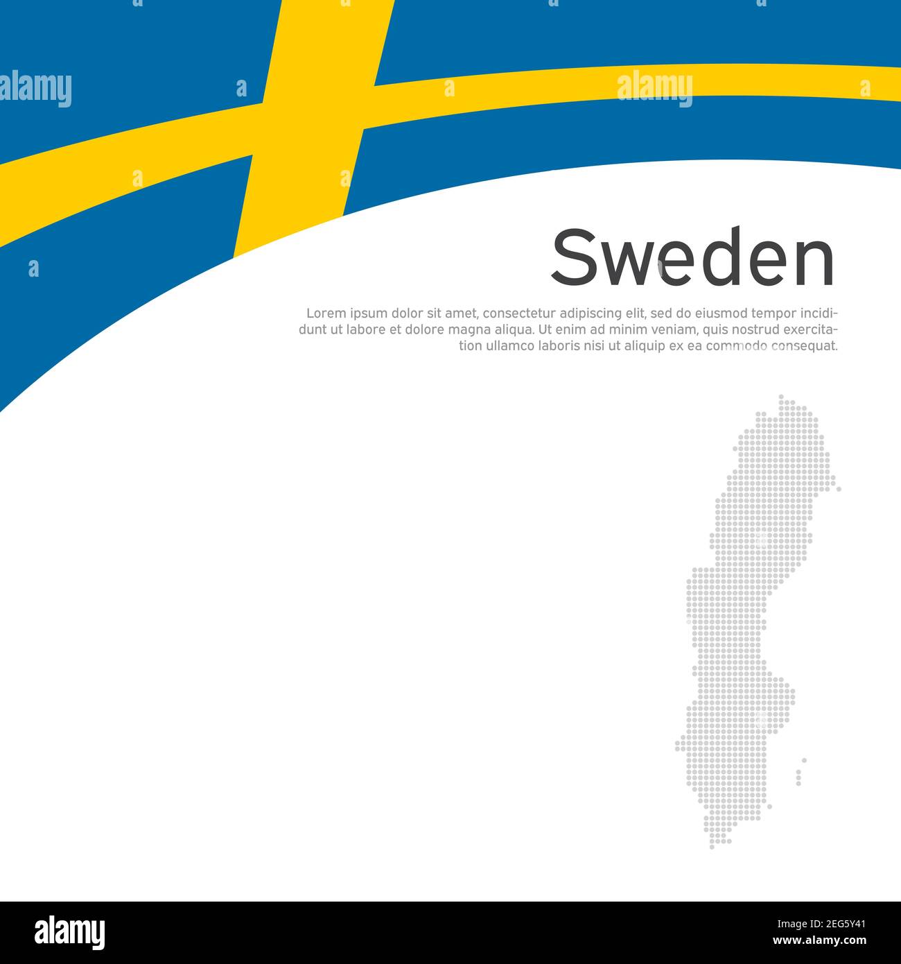 Background with flag, mosaic map of sweden. Sweden flag on a white ...