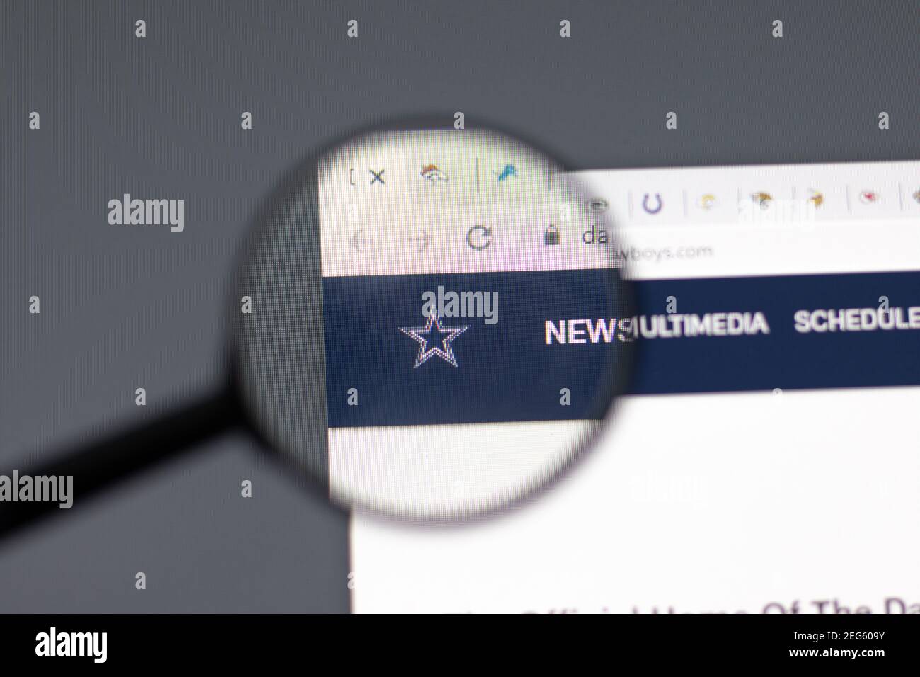 New York, USA - 15 February 2021: Dallas Cowboys website in browser ...