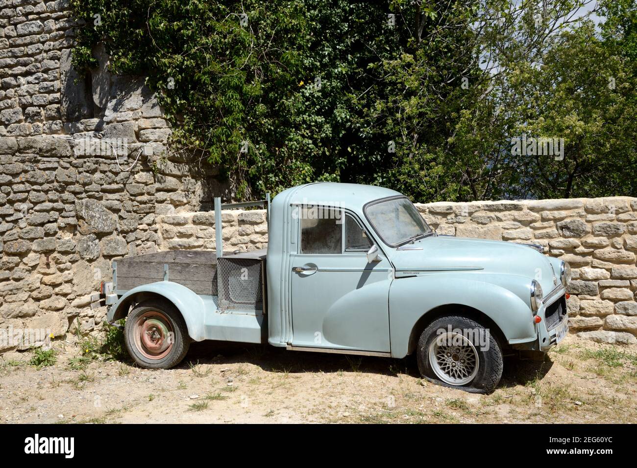 Early 1960s Morris Minor Pick-up Truck Series III Shot Against Stone ...